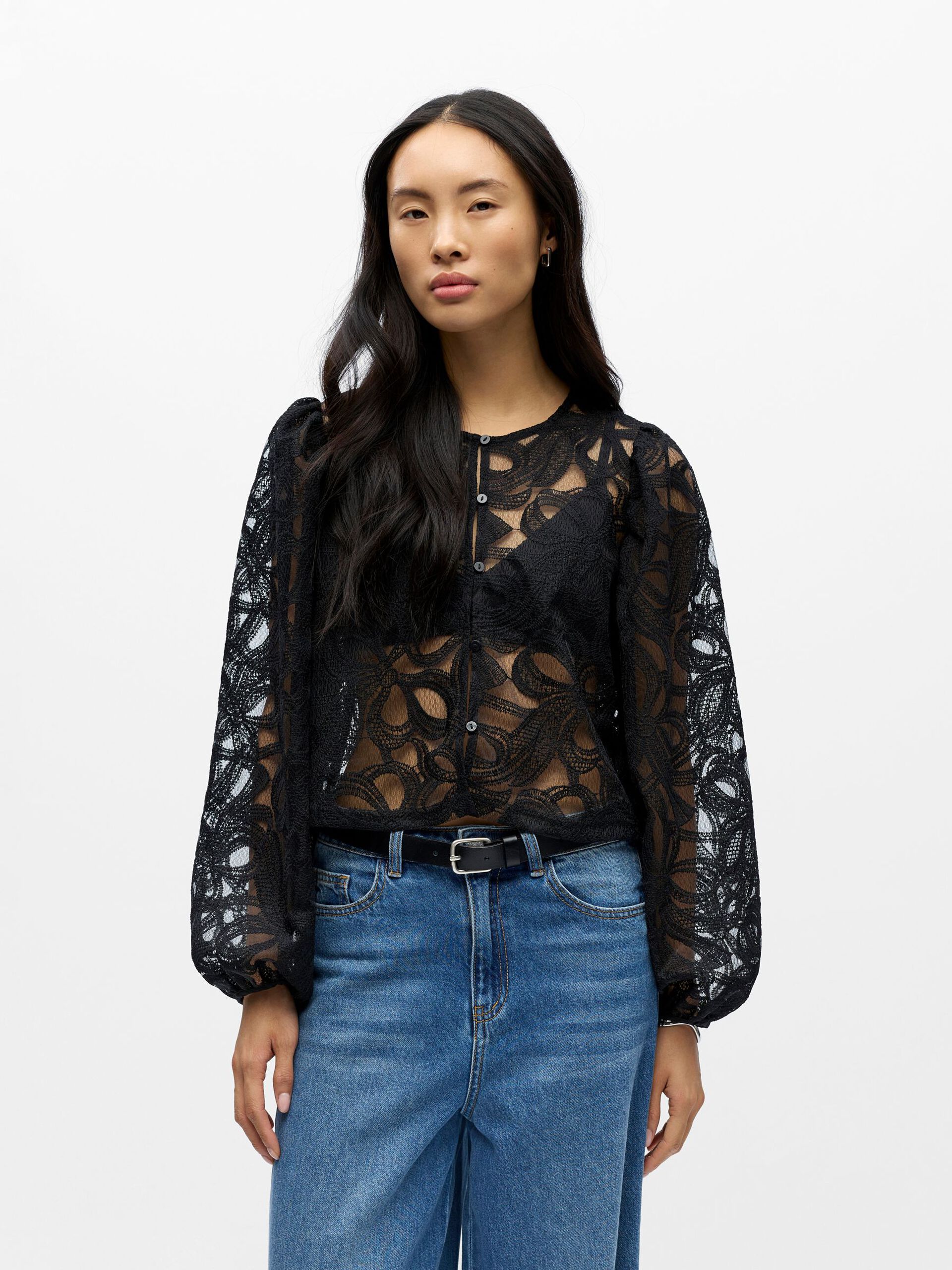 GEBLOEMD BLOUSE | Zwart | .OBJECT CI België