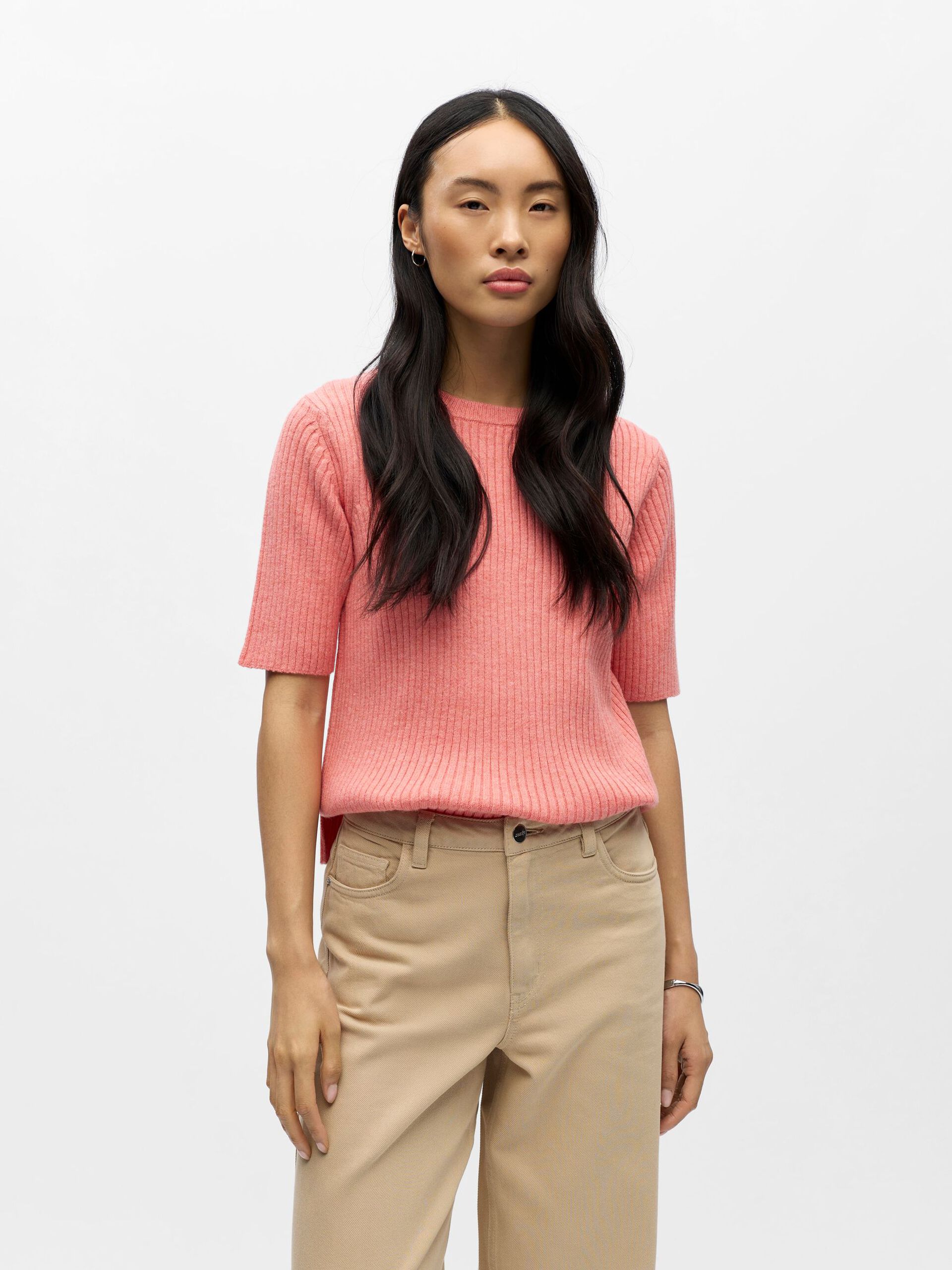 GERIBBELD GEBREIDE TOP | Roze | .OBJECT CI Nederland