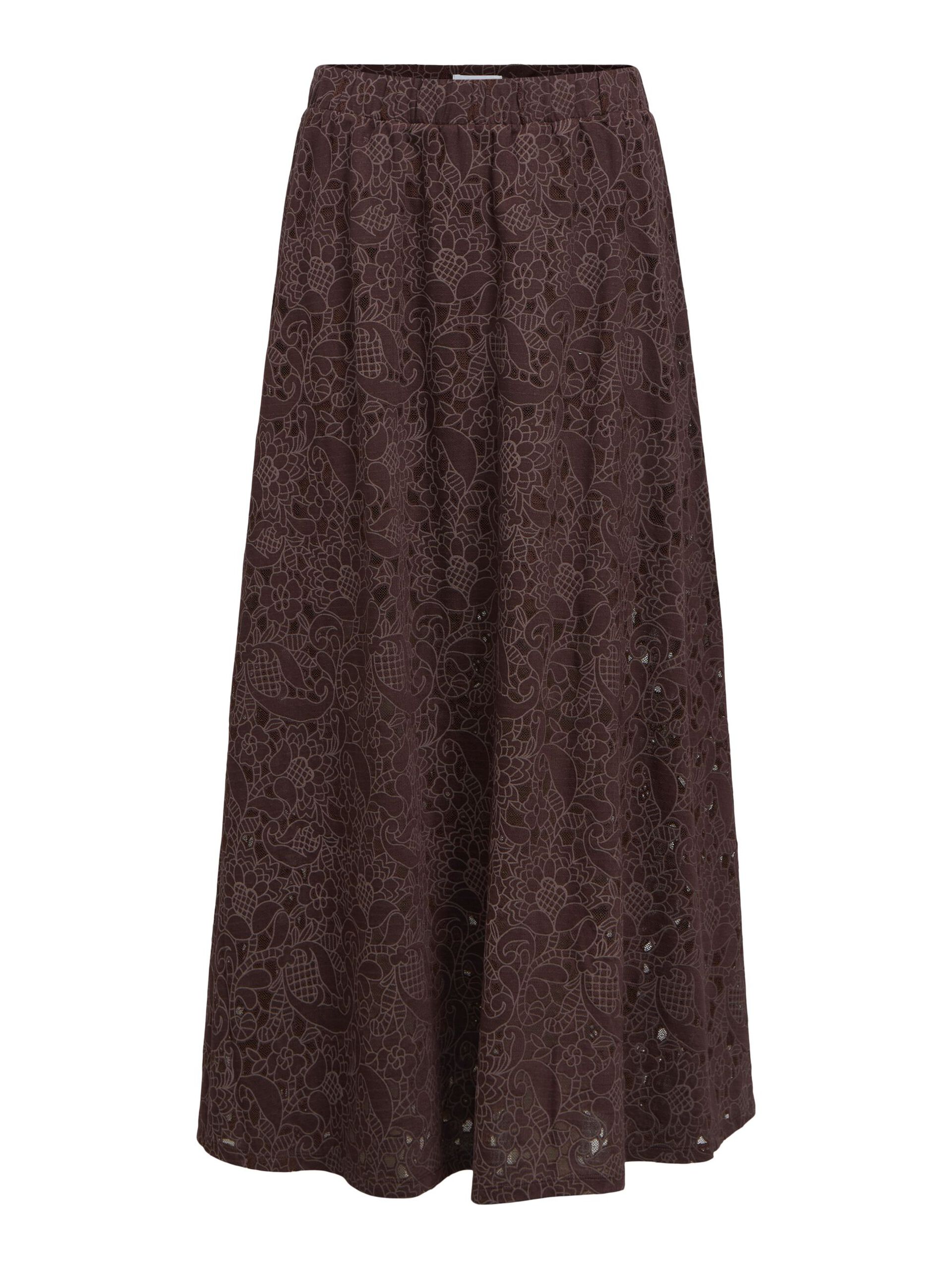 GEBORDUURD MAXI ROK | Bruin | .OBJECT CI Nederland