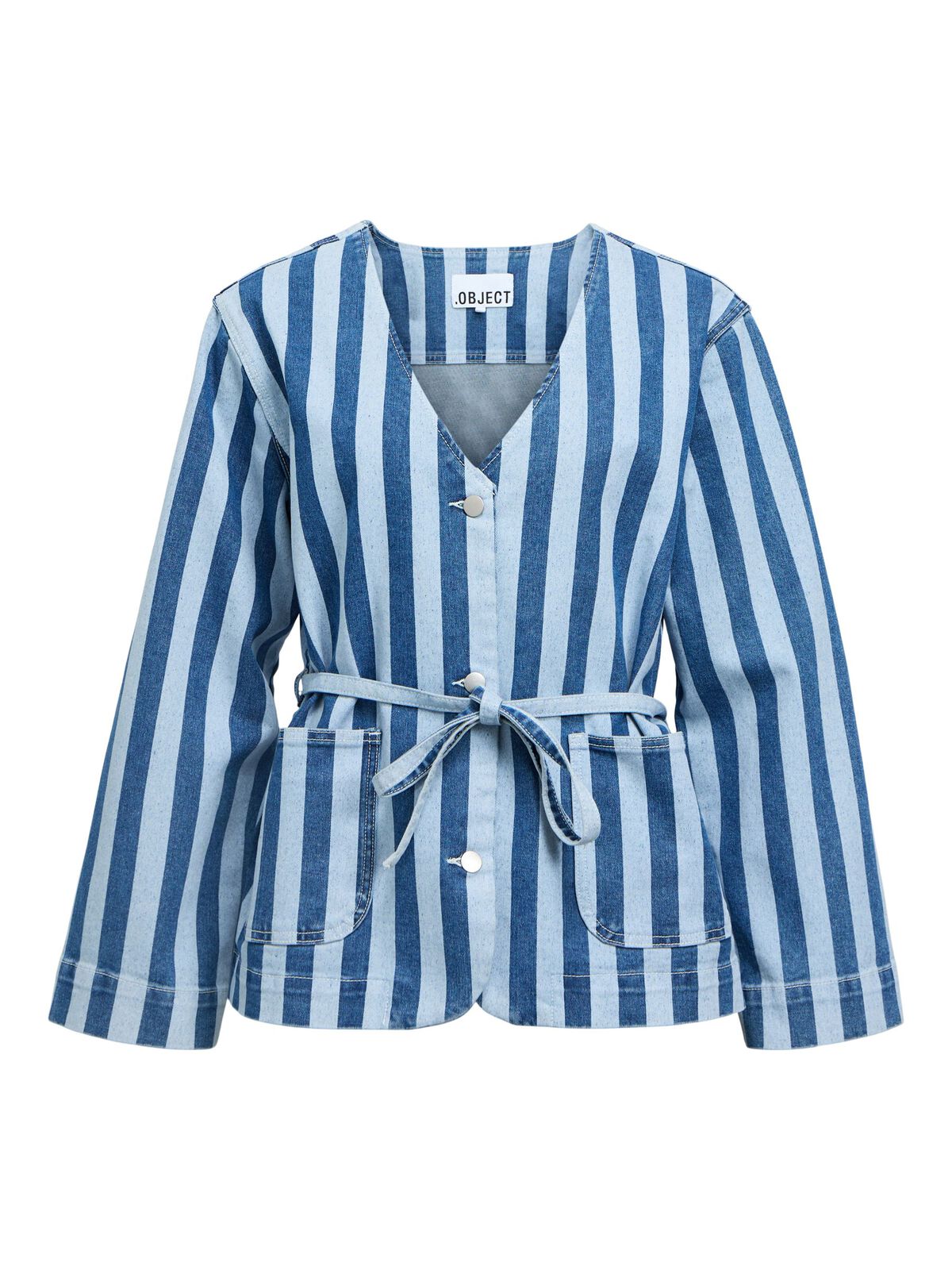 STRIPED DENIM JACKET | Blue | .OBJECT CI UK