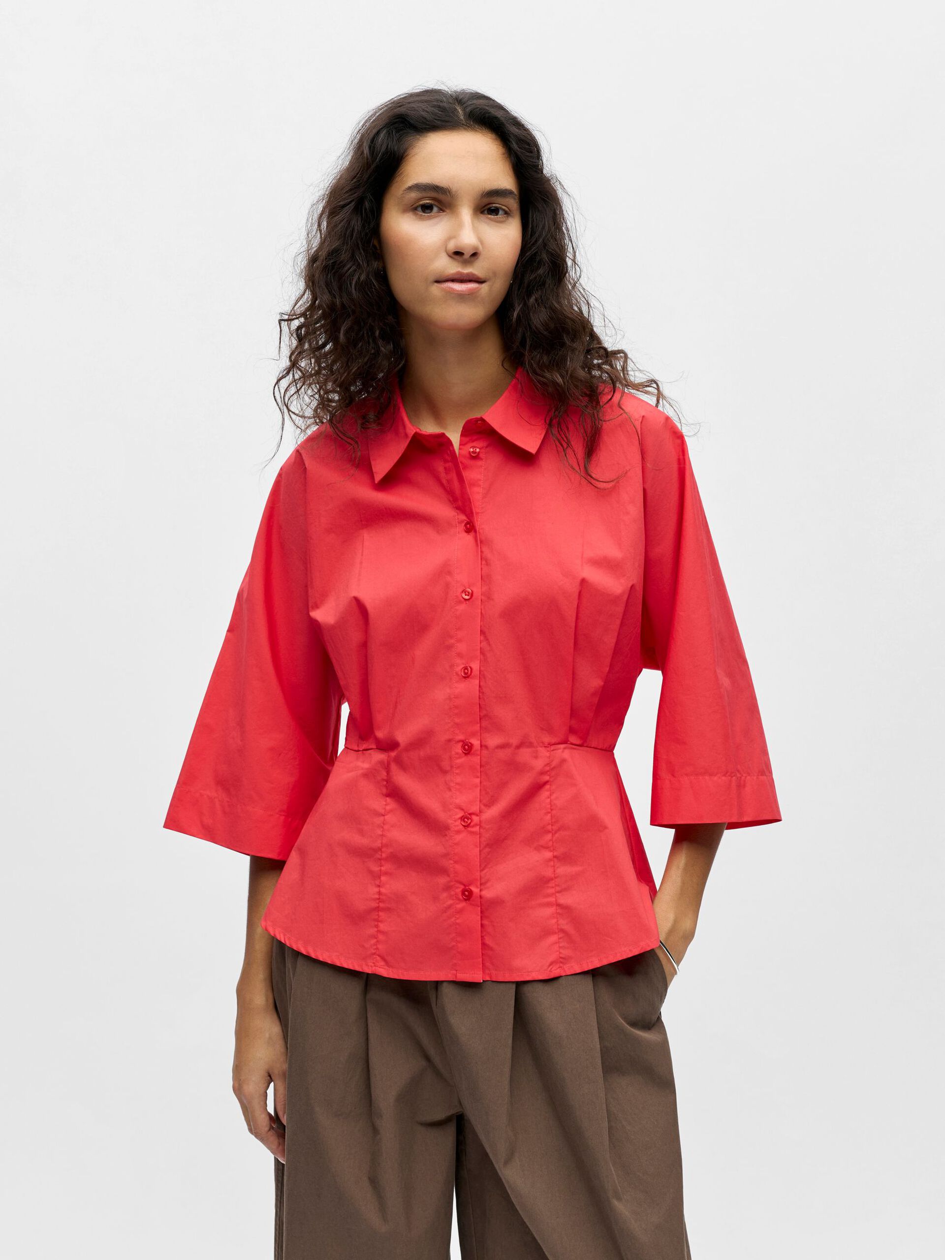 PEPLUM SHIRT | Red | .OBJECT CI UK