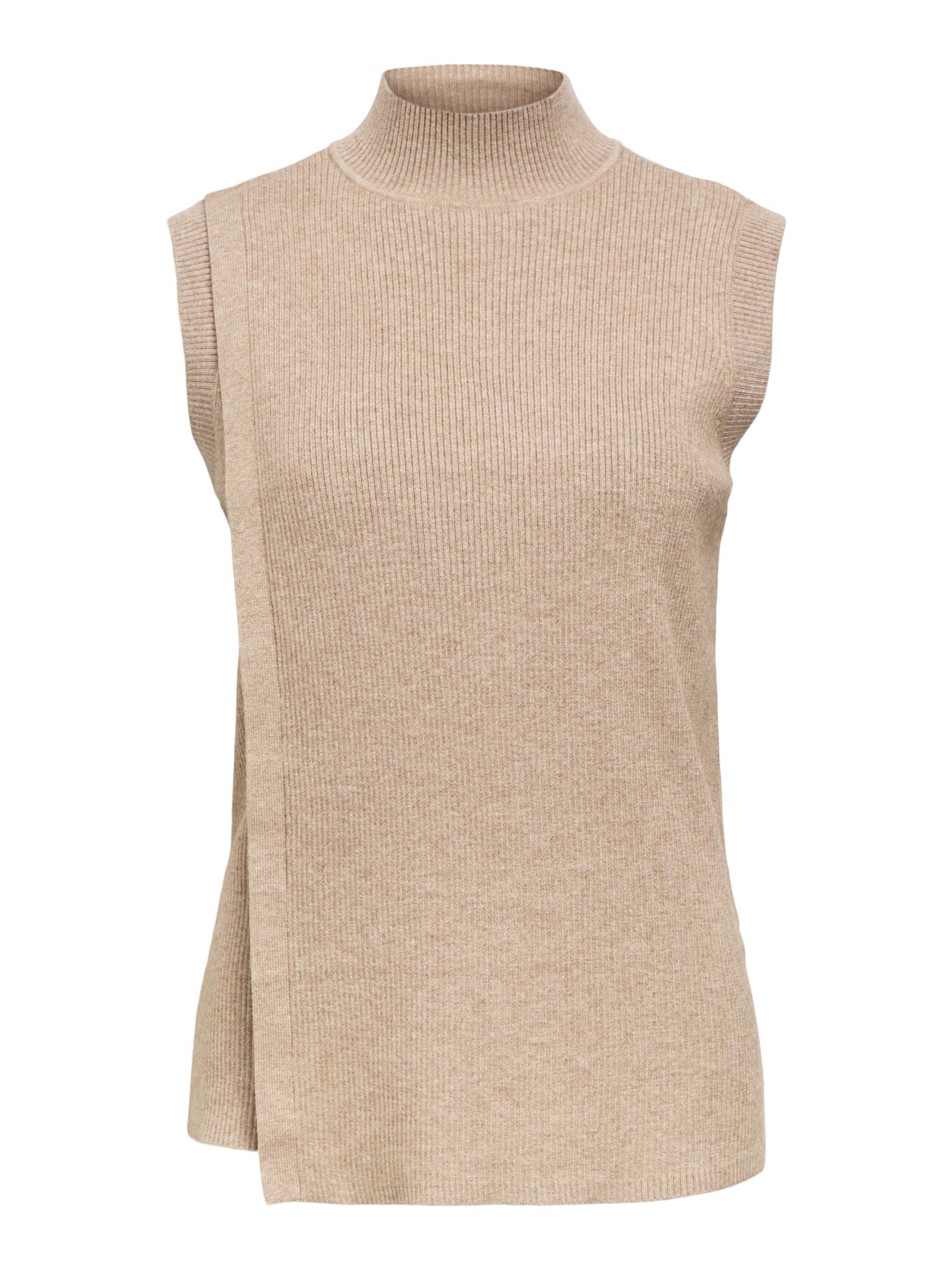 CROSSOVER DETAIL SWEATER VEST | Brown | .OBJECT CI UK